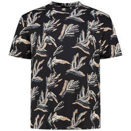 Jack & Jones Gro&szlig;e Gr&ouml;&szlig;en Jack&Jones T-Shirt mit Allover-Muster Farbe schwarz Gr&ouml;&szlig;e: 6XL