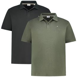 Gro&szlig;e Gr&ouml;&szlig;en Pfundskerl Doppelpack Poloshirt aus Baumwolle Farbe schwarz/oliv Gr&ouml;&szlig;e: 3XL