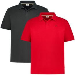 Gro&szlig;e Gr&ouml;&szlig;en Pfundskerl Doppelpack Poloshirt aus Baumwolle Farbe schwarz/rot Gr&ouml;&szlig;e: 3XL