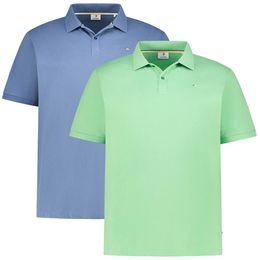 Herren Gro&szlig;e Gr&ouml;&szlig;en | Pfundskerl Doppelpack Poloshirt aus Baumwolle Farbe jeansblau/mint Gr&ouml;&szlig;e: 4XL