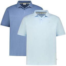 Herren Gro&szlig;e Gr&ouml;&szlig;en | Pfundskerl Doppelpack Poloshirt aus Baumwolle Farbe jeansblau/hellblau Gr&ouml;&szlig;e: 5XL