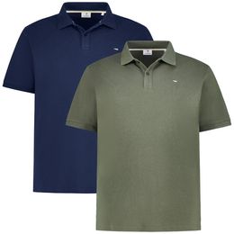 Gro&szlig;e Gr&ouml;&szlig;en Pfundskerl Doppelpack Poloshirt aus Baumwolle Farbe dunkelblau/oliv Gr&ouml;&szlig;e: 4XL