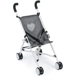 Bayer Chic 2000 CHIC2000 Kinder Puppenbuggy "Roma, Mini-Buggy", grau, Kunststoff, Metall, Stoff, B:29cm H:57cm T:50cm, Puppenwagen