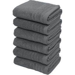 Handt&uuml;cher OTTO HOME "Sanremo Premium, Premium Handt&uuml;cher, 600 gr/m&sup2;, 40x70cm", grau (anthrazit), B:40cm L:70cm, Frottier, Frottier, Handt&uuml;cher, mit Bord&uuml;re, flauschig und weich, H&auml;ndehandt&uuml;cher, 5 Jahre Garantie