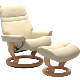 Fu&szlig;hocker stressless, B:57cm H:39cm T:40cm, beige, Leder BATICK: BATICK ist ein leicht korrigiertes, durchgef&auml;rbtes und genarbtes M&ouml;belleder, bei dem