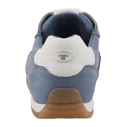 Tom Tailor Damen Sneaker "Cathrine", Gr. 38, blau, Lederimitat, Textil, Schuhe, Freizeitschuh, Halbschuh, Schn&uuml;rschuh mit Kontrastbesatz