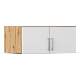 Aufsatzschrank Rauch, B:91cm H:39cm T:54cmeiche artisan, alpinwei&szlig;, griffe chrom, Holzwerkstoff, Schr&auml;nke, "Gamma", f&uuml;r eine maximale Nutzung der