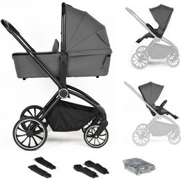BABYGO Kinder Kombi-Kinderwagen "Harmony 3in1"grau, Aluminium, Polyester, Kinderwagen, inkl. Babyschale mit Adaptern
