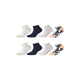 s.Oliver M&auml;dchen Sneakersocken "Sneakersocken 8er Pack", Gr. 27, orange, 84% Baumwolle, 14% Polyamid, 2% Elasthan, Socken