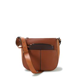 Harpa Damen Schultertasche "CLAUDIA"braun, Lederimitat, mehrfarbig, Taschen, inklusive kleiner Kosmetiktasche