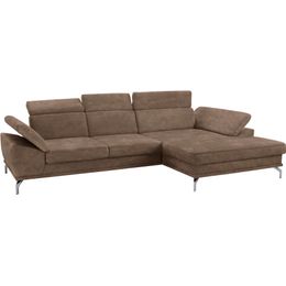 Sit & More Ecksofa SIT & MORE, B:311cm H:85cm T:181cm, braun, Wohnzimmer, Sofas, "Scorpio L-Form", inklusive Sitztiefenverstellung, wahlweise mit Kopfverstellung