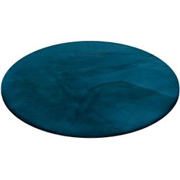 Hochflor-Teppich Esprit, H:25mm &Oslash;:200cm, blau, Kunstfaser, Teppiche, "Alice ESP-4377 Kunstfell", Kaninchenfell-Haptik, besonders weich und dicht, f&uuml;r
