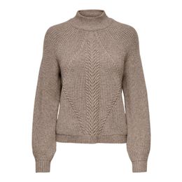 Only Damen Stehkragenpullover "ONLSEA LS DETAIL HIGHNECK ZL KNT"fungi detail:melange, Gr. M, meliert, Strick, Obermaterial: 50% Viskose, 27% Nylon,