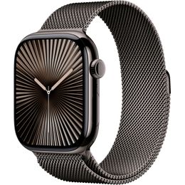 Apple Smartwatch "Watch 10 Titan", 46,mit eSIM, M/L, Milanaise, grau, Smartwatches