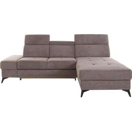 Ecksofa Home Affaire, B:246cm H:83cm T:173cm, grau, Webstoff (100% Polyester);Luxus-Microfaser Paris (90% Polyester/10% Polyamid);Struktur fein (100%