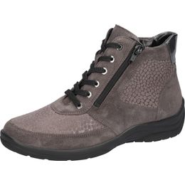 Waldl&auml;ufer WALDL&Auml;UFER Damen Schn&uuml;rboots "HESNA", Gr. 5,5, grau, Lackleder, Textil, Veloursleder, Basic, Schuhe, Komfortschuh, Bequemschuh, Stiefelette mit