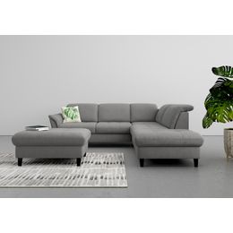 Sit & More Ecksofa SIT & MORE, B:261cm T:224cm, grau, 98% Polyester, 2% Polyamid, Wohnzimmer, Sofas, "Maggiore L-Form", wahlweise mit Kopfteilverstellung,
