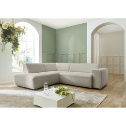 Ecksofa DIE PLANBAR, B:254cm H:75cm T:227cmharry silber, 100% Polyester, Wohnzimmer, Sofas, "MP-IN24083", SoftSitz-Kaltschaumpolsterung, wahlweise