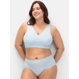 sheego Damen B&uuml;gelloser BH in Bustier-Form, im Doppelpack, marine + hellblau, Gr&ouml;&szlig;e 90C