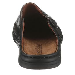 Josef Seibel Herren Clog "Madrid", Gr. 44, schwarz, Leder, unifarben, Schuhe, Sommerschuh, Schlappen, Urlaub, mit verstellbarer Schnalle
