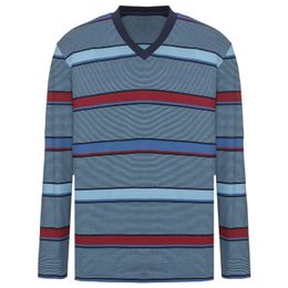 w&auml;schepur men Herren Schlafanzug, marine-rot-gestreift, Gr&ouml;&szlig;e 48/50