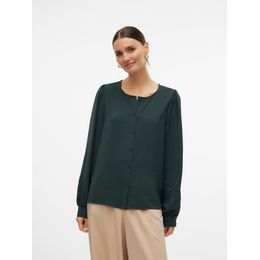 V&eacute;ro Moda VERO MODA Damen Langarmbluse "VMALVA L/S TAPE SHIRT WVN GA", gr&uuml;n, Gr. XS, unifarben, Web, Obermaterial: 100% Polyester, Blusen