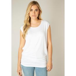 Base Level Damen Tunikashirt "Yelitza", wei&szlig;, Basic, Gr. 36, unifarben, Jersey, Obermaterial: 94% Viskose, 6% Elasthan, Shirts, Weiter Schnitt mit