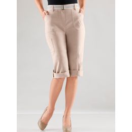 WITT Damen Caprihose inklusive G&uuml;rtel, beige, Gr&ouml;&szlig;e 19