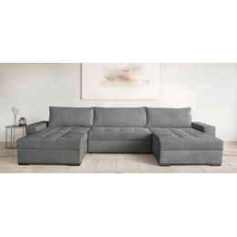 Wohnlandschaft OTTO HOME, H:41cm T:161cmbeige, 100%Polyester, Sofas, "Home System U-Form, von B: 269-352 cm w&auml;hlbar, 6 Varianten zur Auswahl", mit