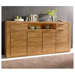 Sideboard OTTO HOME "Zara", braun (eiche teilmassiv), B:200cm H:95cm T:40cm, Holz teilmassiv, Sideboards, Sideboard, Breite 200 cm
