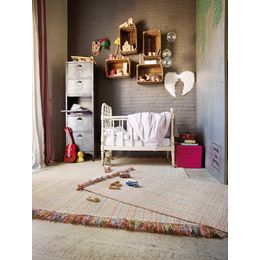Teppich Esprit, B:130cm H:6mm L:190cm, bunt, Schurwolle, Wohnzimmer, Teppiche, "Kids Durrie", Kinderteppich, kurzflor, handgewebt, Wolle, nat&uuml;rlich,
