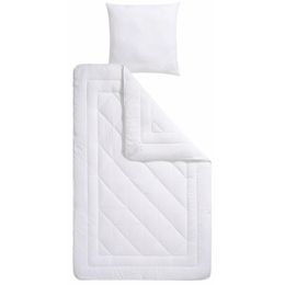 Microfaserbettdecke + Kopfkissen OTTO HOME, wei&szlig;, Bezug: 100% Polyester. F&uuml;llung: 100% Polyester, Bettwaren-Sets, "Baca, 2-tlg. Bettdecke 135x200