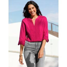 WITT Damen Schlupfbluse mit Spitze, pink, Gr&ouml;&szlig;e 36