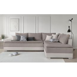 Ecksofa Home Affaire, B:324cm H:95cm T:218cm, grau, Struktur ( 100% Polyester);Luxus-Microfaser (100% Polyester), Wohnzimmer, Sofas, "Night & Day