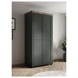 Kleiderschrank Home Affaire "Evora", bunt (gr&uuml;n, lefkas eiche, gr&uuml;n), B:108cm H:216cm T:62cm, Dekorfolie, FSC-zertifizierter Holzwerkstoff, MDF, Schr&auml;nke, Kleiderschrank, 2-t&uuml;rig, 108cm breit