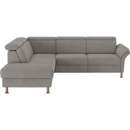 Ecksofa Home Affaire, B:259cm H:85cm T:227cm, grau, 100% Polyester, Wohnzimmer, Sofas, "Calypso L-Form", mit Relaxfunktion motorisch im Sofa 2,5-