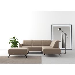 Sit & More Ecksofa SIT & MORE, B:249cm H:84cm T:205cm, grau, Wohnzimmer, Sofas, "Bailando L-Form", wahlweise mit Kopfteilverstellung und Vorziehsitz, motorisch
