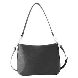 Marco Tozzi Damen Umh&auml;ngetascheschwarz, Lederimitat, unifarben, Taschen, Damen Handtasche, Schultertasche mit Logoschriftzug