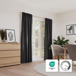 Neutex for you! Vorhang NEUTEX FOR YOU "LUXURY", dunkelgrau, B:141cm H:245cm, Polyester, Gardinen, Samtoptik mit edlem Glanz