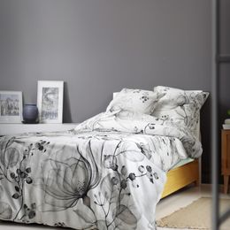 Bettw&auml;sche Fleuresse, silber, Mako-Satin, Obermaterial: 100% Baumwolle, Bettw&auml;sche, "Bed Art S", Mako Satin 100% Baumwolle mit Rei&szlig;verschluss