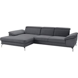 Sit & More Ecksofa SIT & MORE, B:311cm H:85cm T:181cm, grau, Wohnzimmer, Sofas, "Scorpio L-Form", inklusive Sitztiefenverstellung, wahlweise mit Kopfverstellung