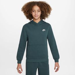 Nike Sportswear M&auml;dchen Kapuzensweatshirt "Nike Sportswear Club Fleece Big Kids' Pullover Hoodie", gr&uuml;n, Gr. XS, unifarben, Sweatware, Obermaterial: