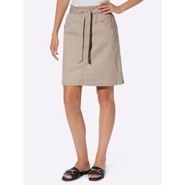 Heine Witt Damen Jeansrock im weichen Baumwoll-Stretch, beige, Gr&ouml;&szlig;e 42