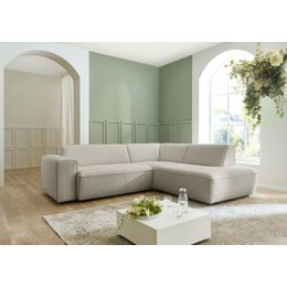 Ecksofa DIE PLANBAR, B:254cm H:75cm T:227cmharry silber, 100% Polyester, Wohnzimmer, Sofas, "MP-IN24083", SoftSitz-Kaltschaumpolsterung, wahlweise