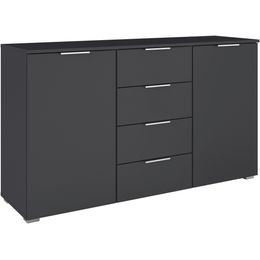 Kombikommode OTTO HOME, B:120cm H:81cm T:42cmgraumetallic, Holzwerkstoff, Schlafzimmer, Sideboards, "Sideboard Schubladenkommode AGORDO mit Dekor-