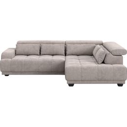 Ecksofa OTTO HOME, B:270cm H:90cm T:203cm, beige, 100% POLYESTER (PES), Wohnzimmer, Sofas, "Jade L Form, Breite: 270 cm, mit Kopfteilverstellung &