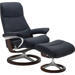 Fu&szlig;hocker stressless, B:57cm H:43cm T:47cm, blau, Leder BATICK: BATICK ist ein leicht korrigiertes, durchgef&auml;rbtes und genarbtes M&ouml;belleder, bei dem