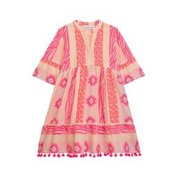 Danamade Kleid M&auml;dchen Gr&ouml;&szlig;e 110 orange / puder / neonpink