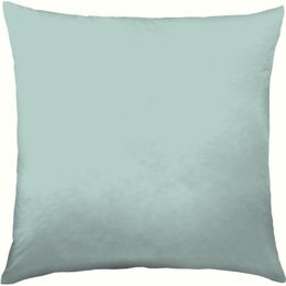 Kissenbezug Kaeppel, B:80cm L:80cm, gr&uuml;n, Baumwolle, Obermaterial: 100% Baumwolle, Kissenbez&uuml;ge, "Uni Mako-Satin, 100% Baumwolle", Kissenh&uuml;lle in