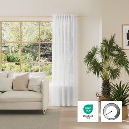 Neutex for you! Vorhang NEUTEX FOR YOU "NENA", wei&szlig;, B:137cm H:245cm, Polyester, Gardinen, Boucl&eacute;-Optik, criss-cross Struktur, Stickmuster